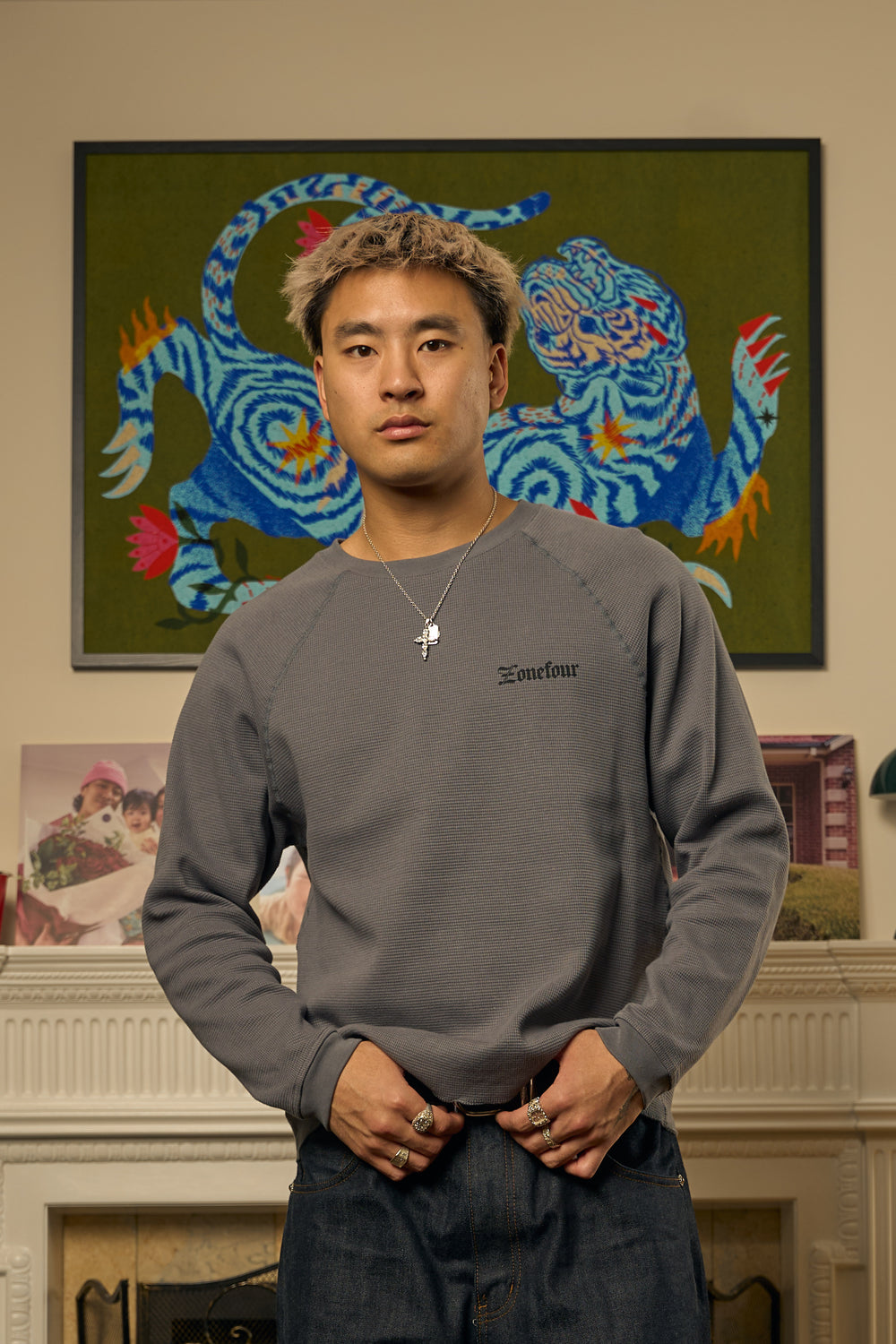 Long Sleeve Waffle - Charcoal Grey